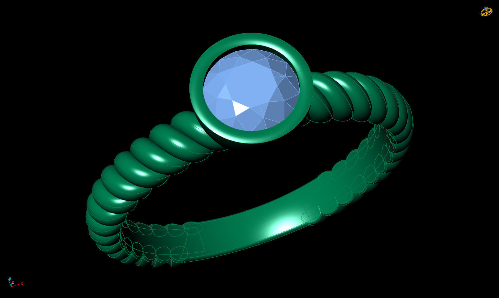 Engagement ring cable with stones printable 3d model 3D model 3D ...