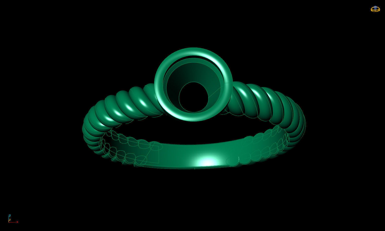 Engagement ring cable with stones printable 3d model 3D model 3D ...