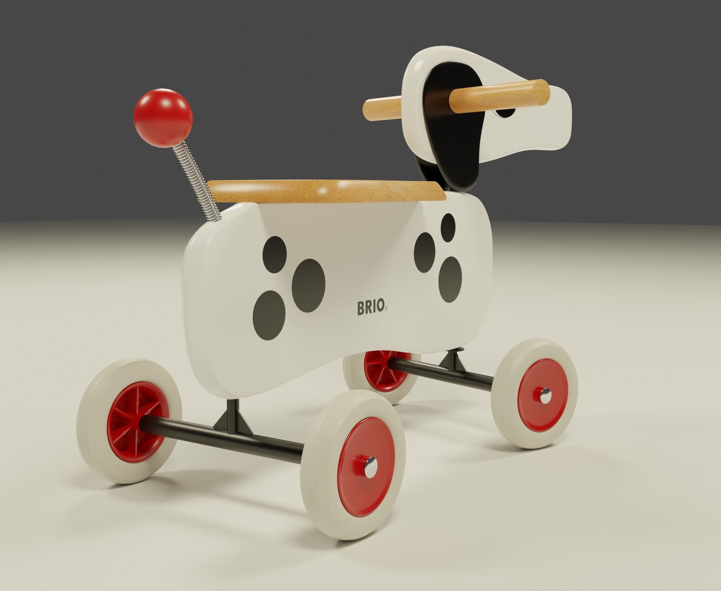 Ride on toy dog on wheels 3D model | CGTrader