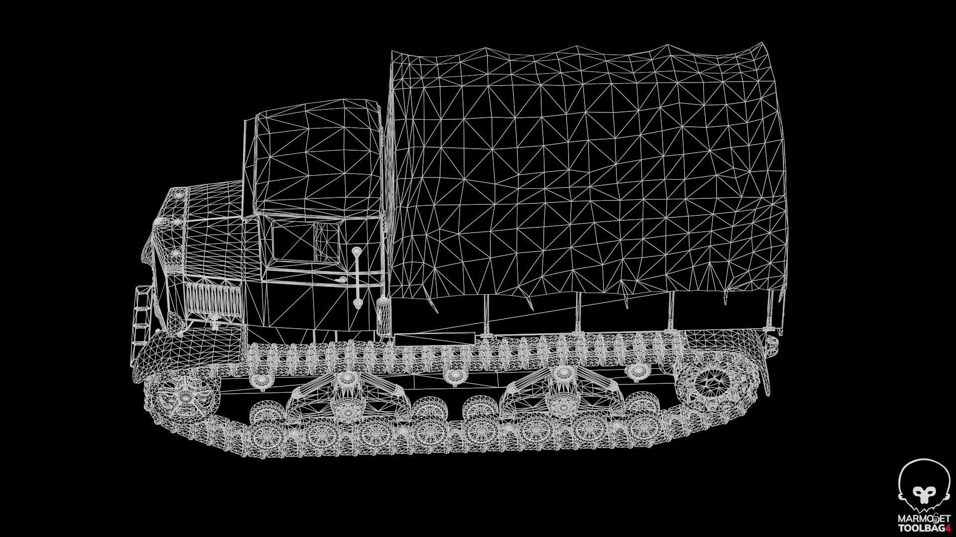 3D model Voroshilovets World War 2 Soviet heavy artillery tractor VR ...