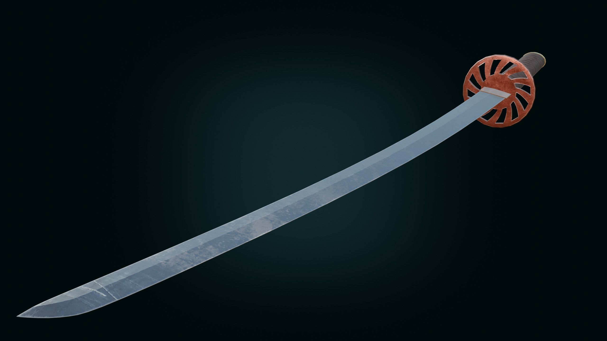 Medieval Realistic Japanese Katana Middle-poly Game ready 3D model ...