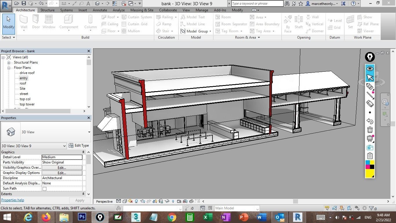 revit bank 3D model | CGTrader