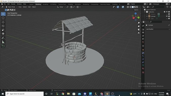 3D model Low Poly Fountain water tower VR / AR / low-poly | CGTrader