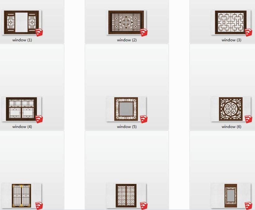 Chinese window architectural style pattern 3D model | CGTrader