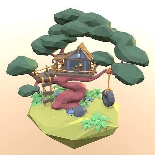 3D model LowPoly TreeHouse VR / AR / low-poly | CGTrader