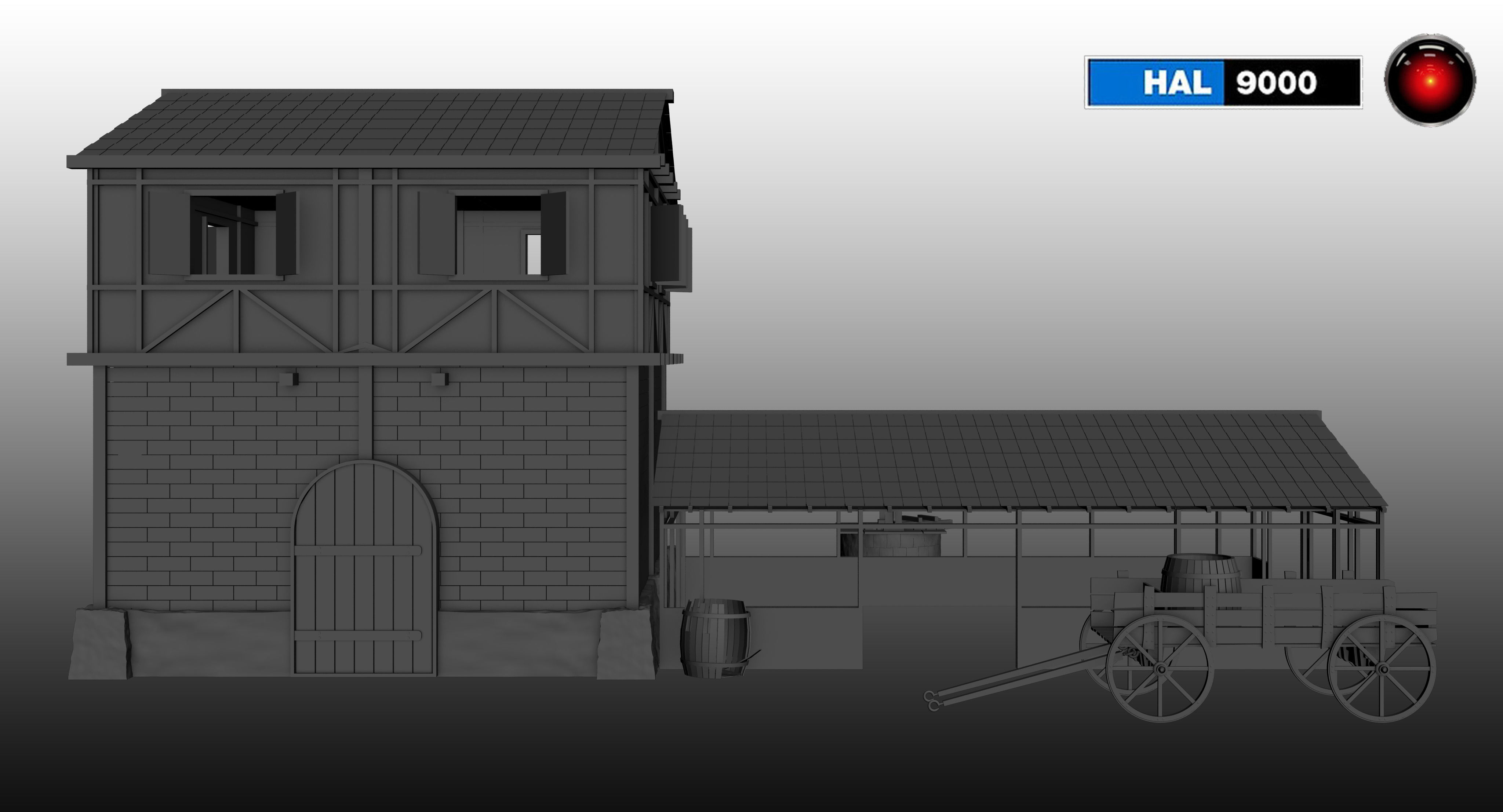 Medieval barn house 3D model | CGTrader