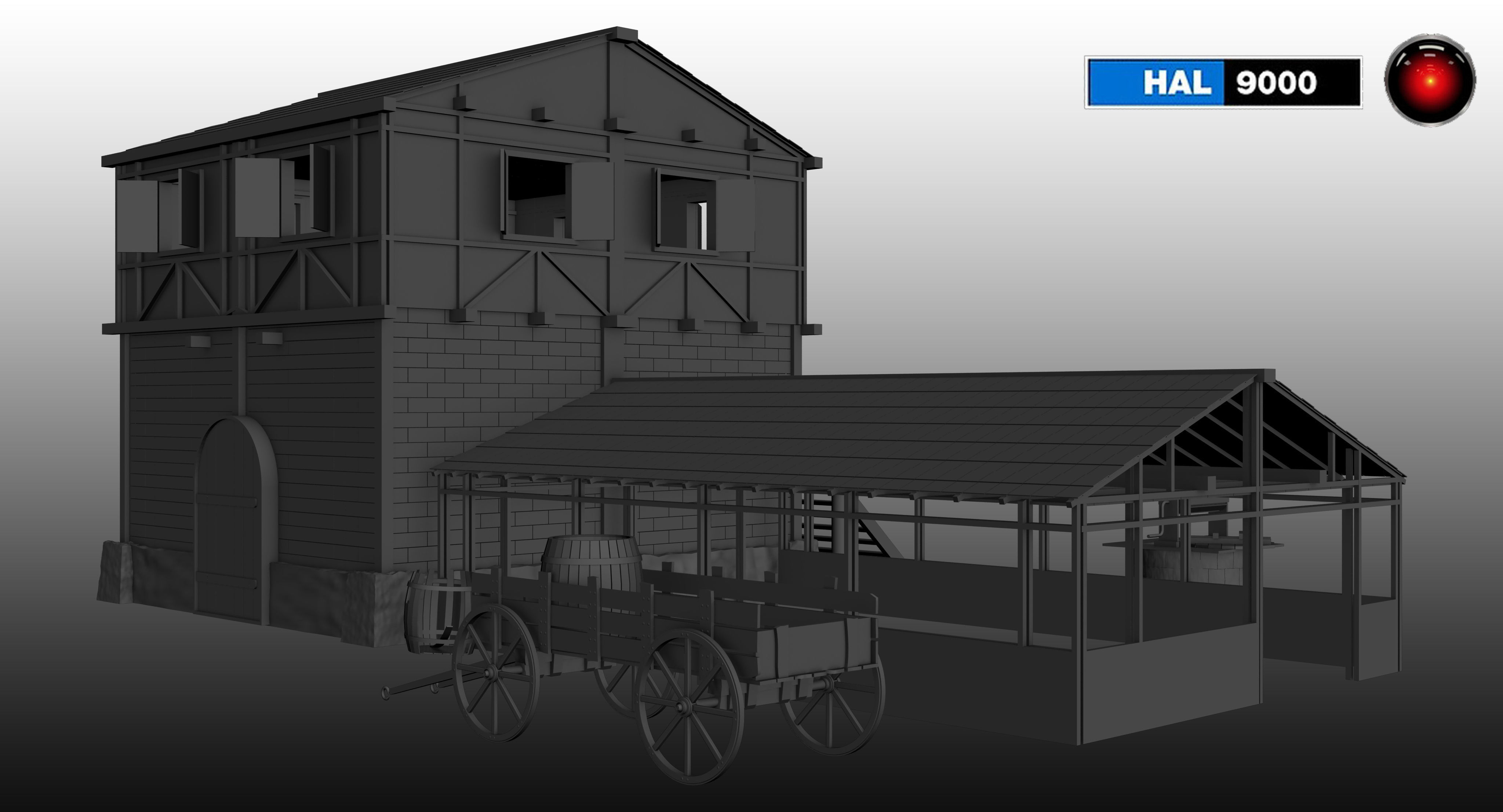 Medieval barn house 3D model | CGTrader