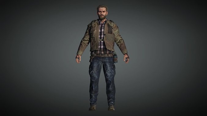 3D model AAA Apocalypse Male Character 02 VR / AR / low-poly rigged ...