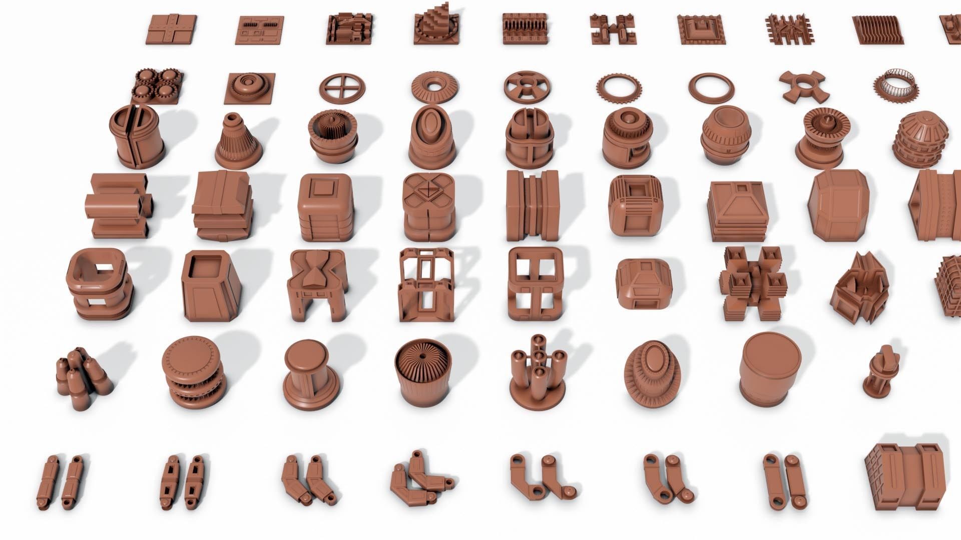 KitBash Hard Surface Sci-fi Greeble tech 3D models Vol 1 2022 3D model ...