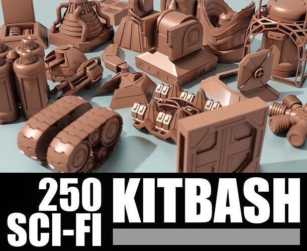 KitBash Hard Surface Sci-fi Greeble tech 3D models Vol 1 2022 3D model ...
