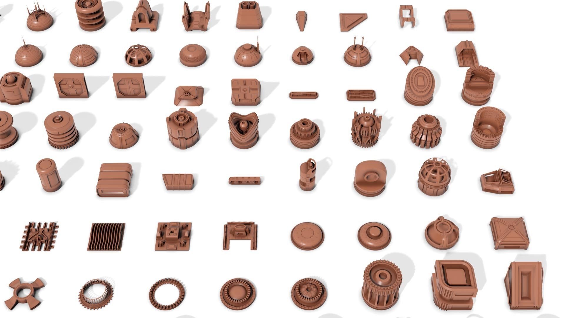 KitBash Hard Surface Sci-fi Greeble tech 3D models Vol 1 2022 3D model ...