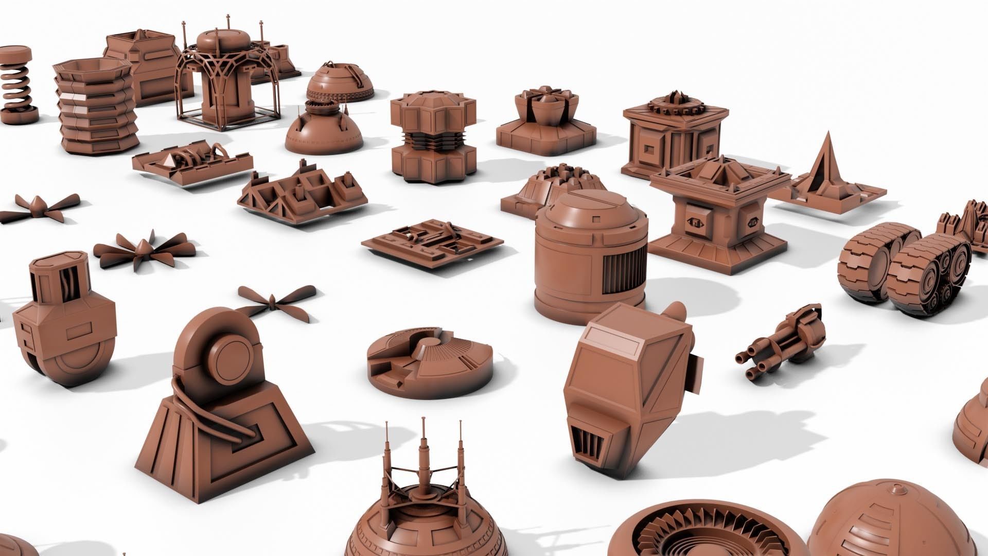 KitBash Hard Surface Sci-fi Greeble tech 3D models Vol 1 2022 3D model ...