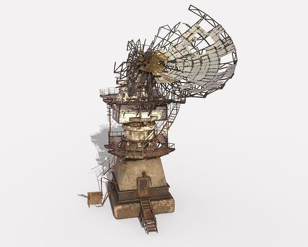 Broken Radar Station-Satellite Dish 3D model | CGTrader
