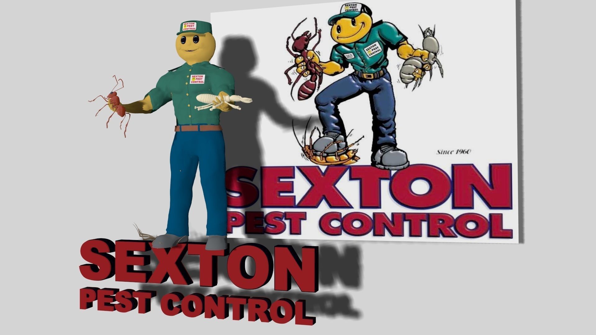 Pest Control Mascot - Sexton 3D model | CGTrader