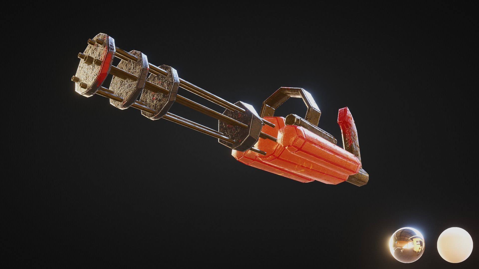 3D model Minigun stylised 3D model for game VR / AR / low-poly | CGTrader