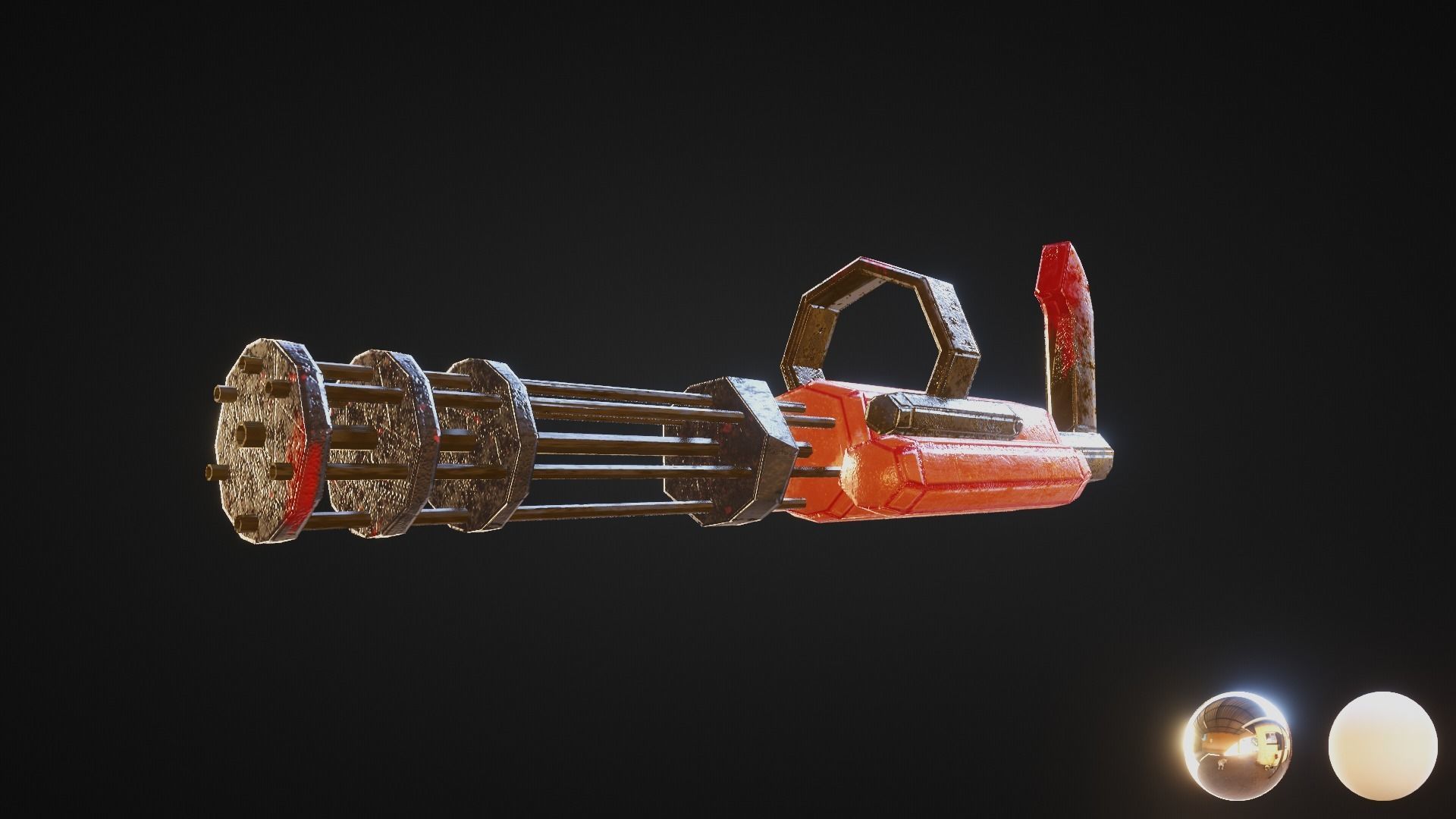 3D model Minigun stylised 3D model for game VR / AR / low-poly | CGTrader