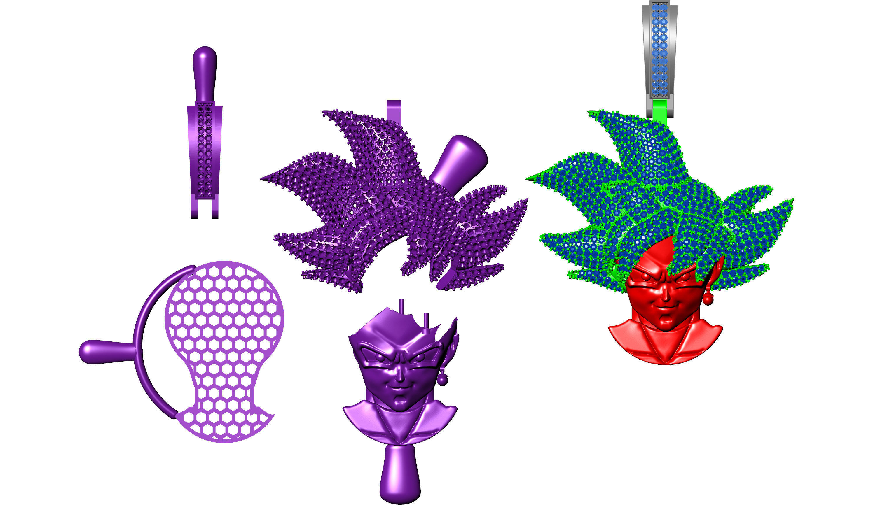 Fully iced out Goku Head 3D model 3D printable | CGTrader