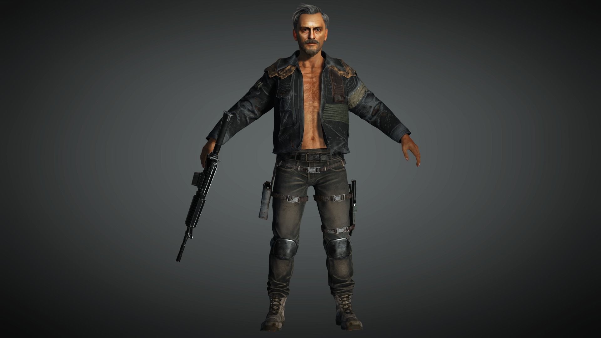 3D model AAA Apocalypse Male Character 04 VR / AR / low-poly rigged ...