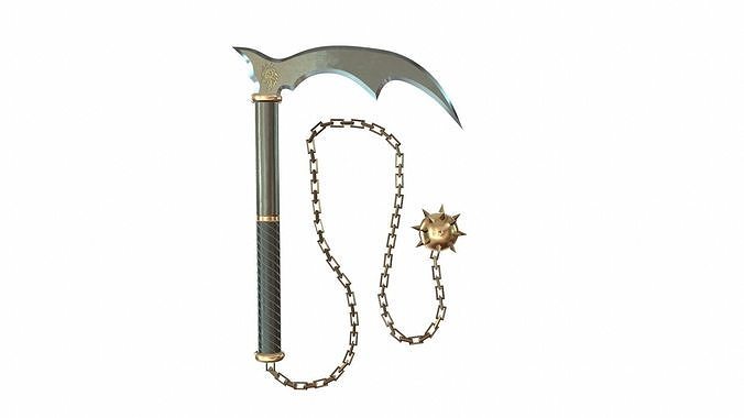 3D model Kusarigama scythe with chain VR / AR / low-poly | CGTrader