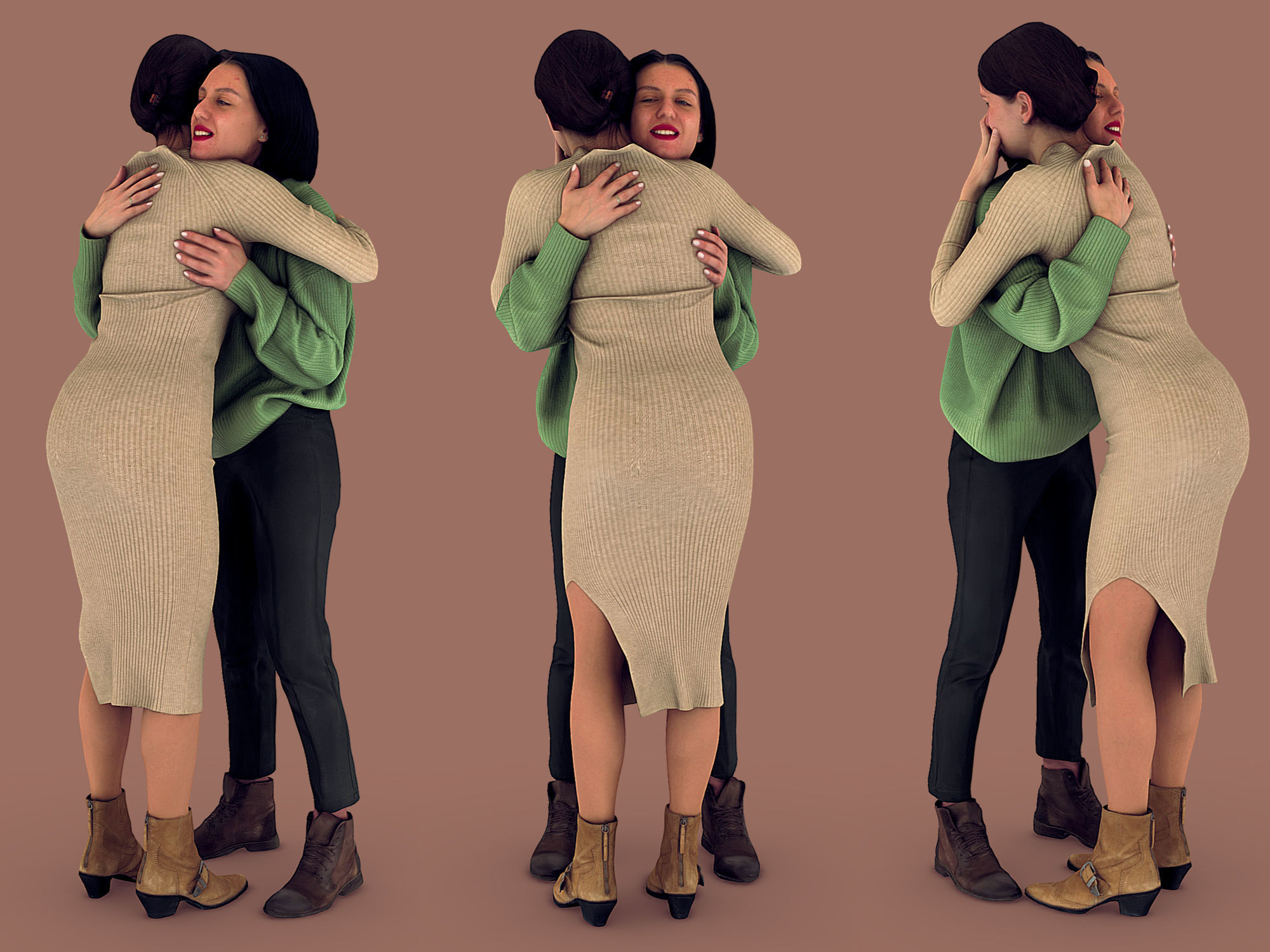Girls Hugs 3D model | CGTrader