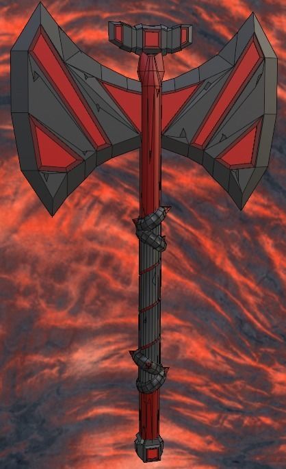 3D model Stylized Hell Axe weapon low-poly game ready VR / AR / low ...