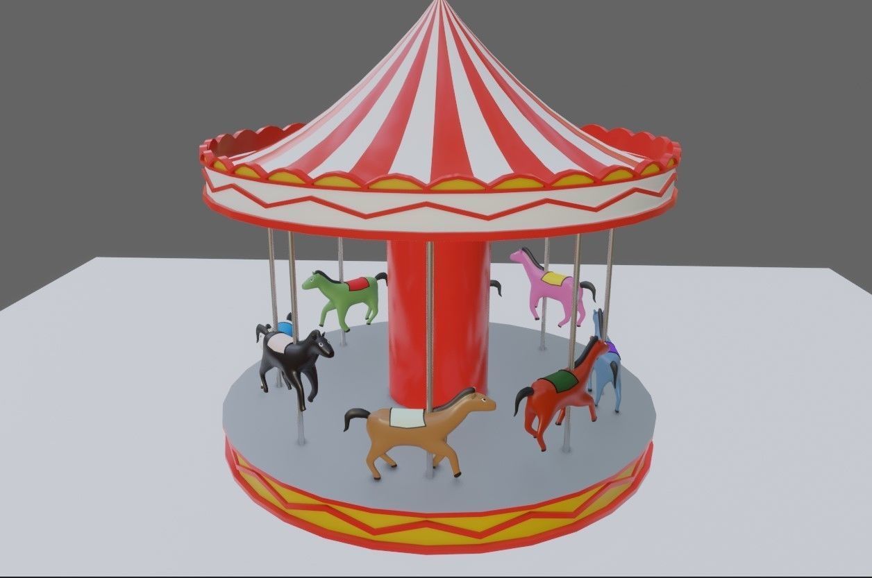 3D model Carousel - Amusement Park - Carrossel VR / AR / low-poly ...