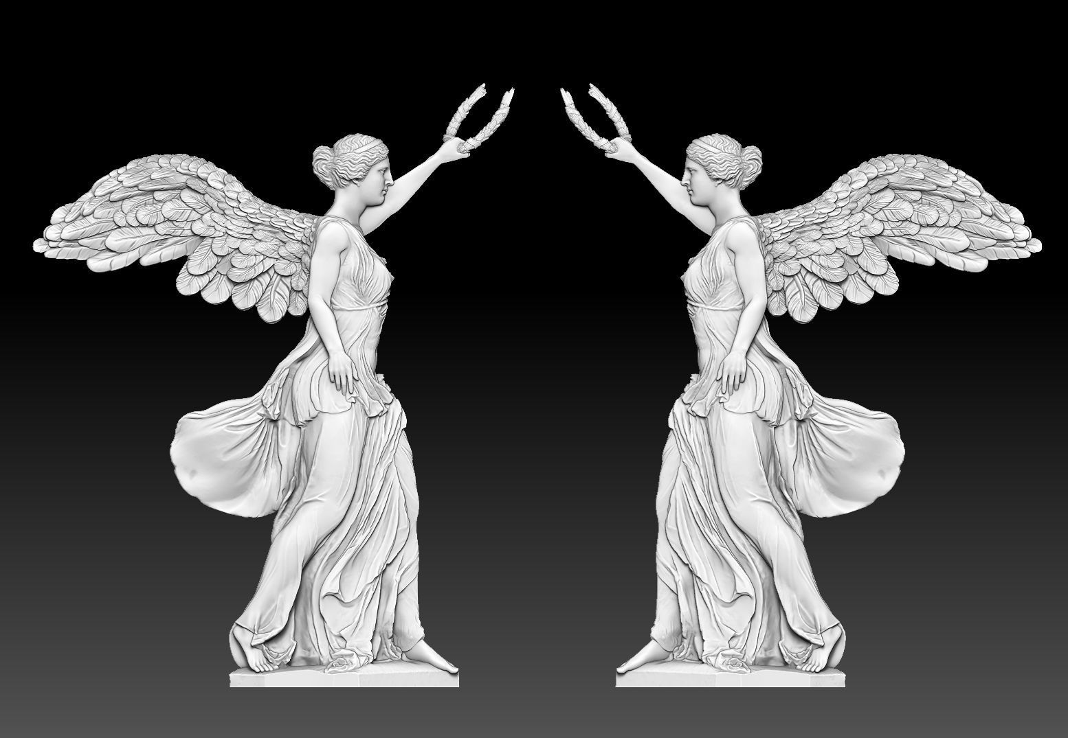 Winged Victory of Samothrace nike reconstruction CNC relief 3D model 3D ...