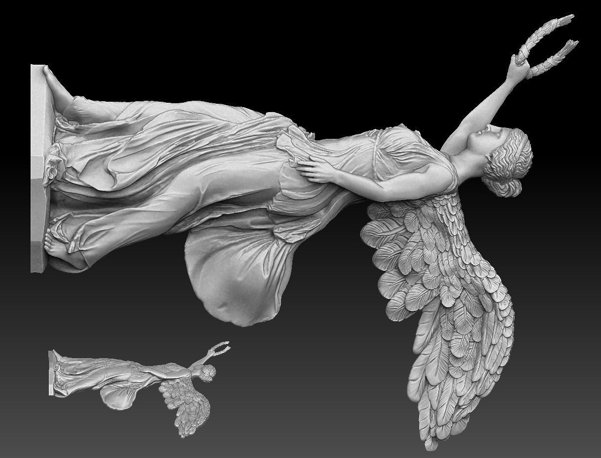 Winged Victory of Samothrace nike reconstruction CNC relief 3D model 3D ...