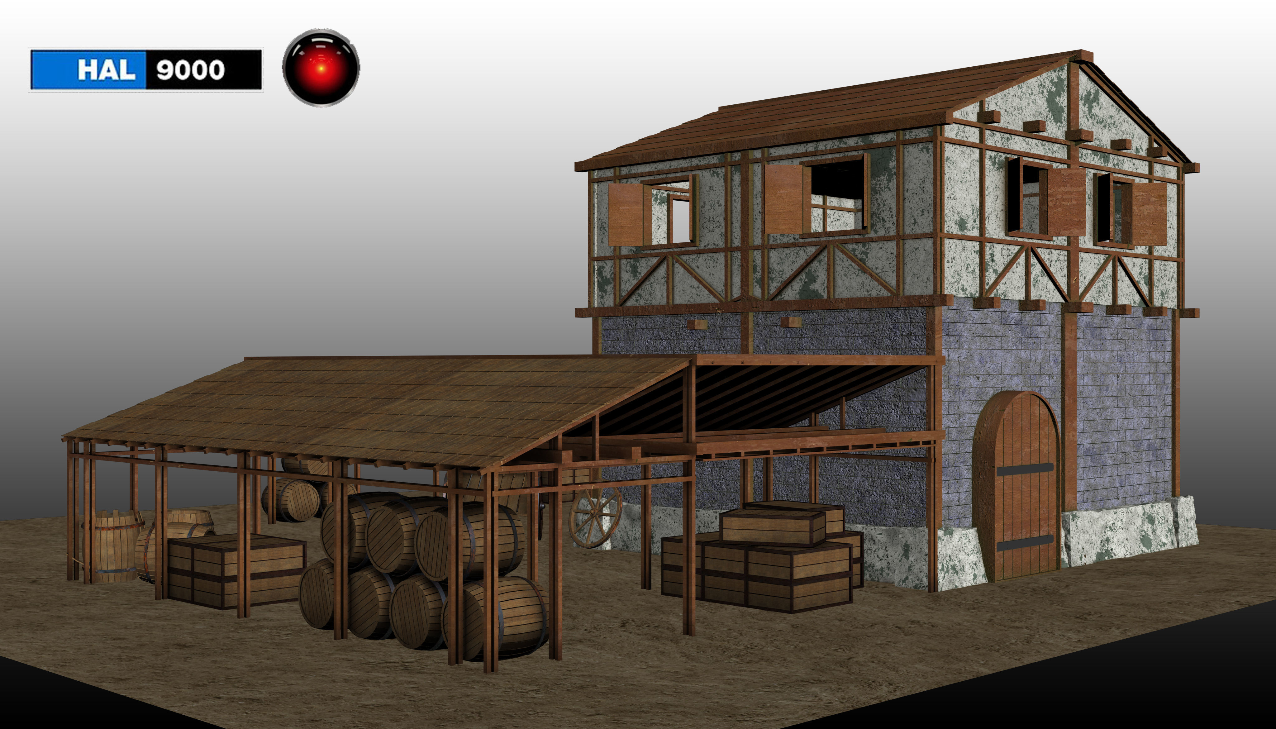 Medieval town warehouse 3D model | CGTrader