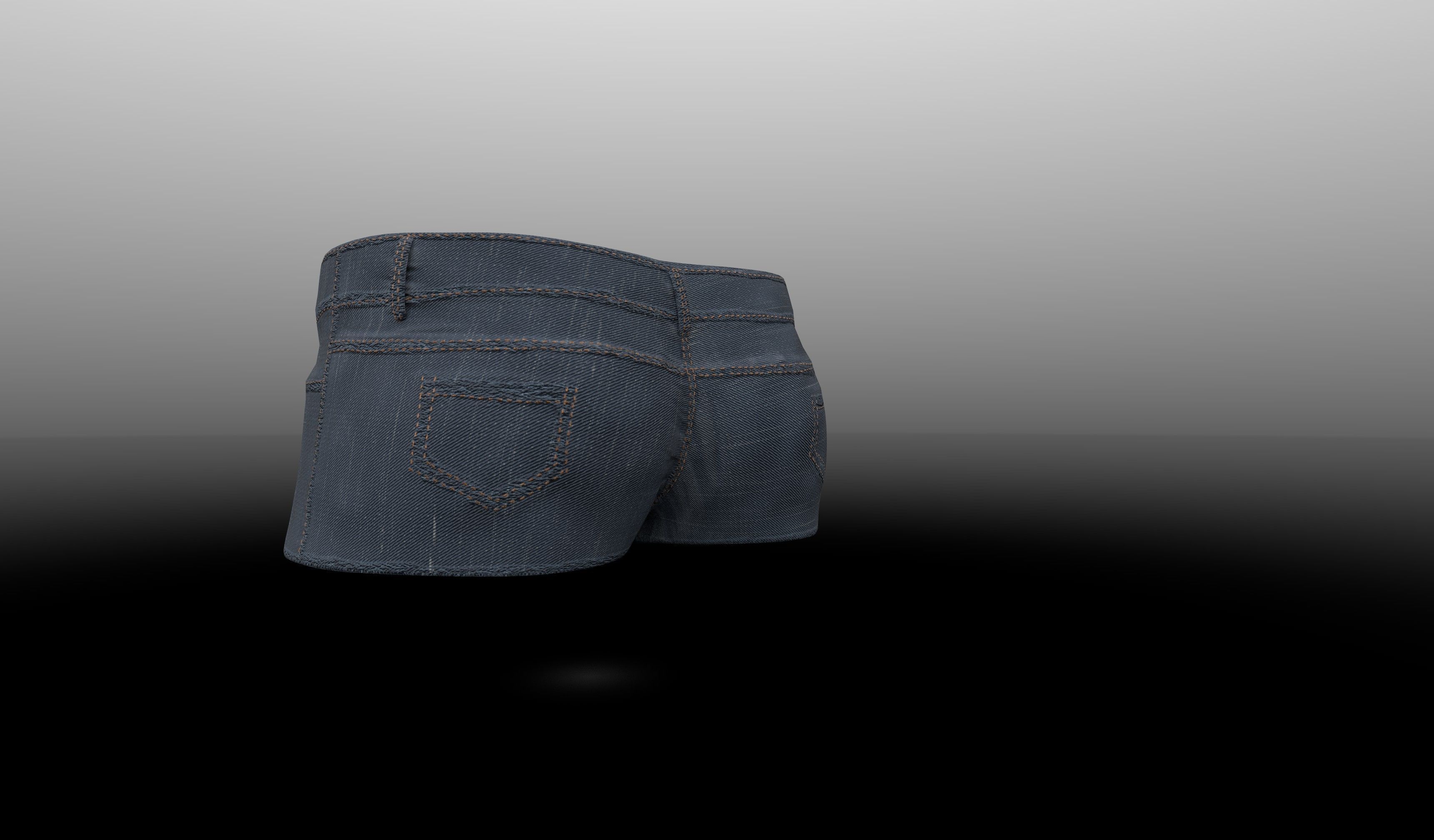 Free Denim short shorts Low-poly 3D model free VR / AR / low-poly 3D ...