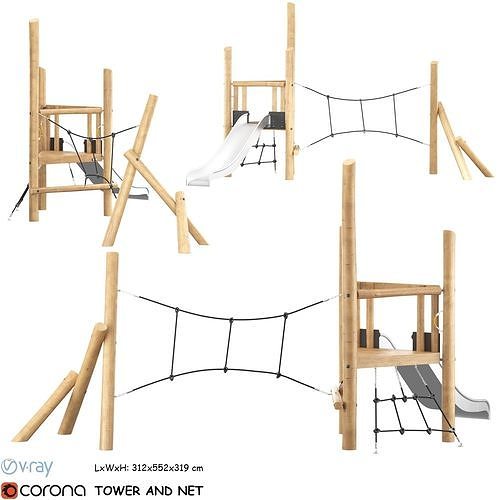 Kompan Tower and Net 3D model | CGTrader