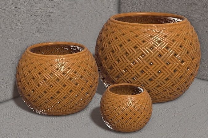 Bamboo basket free 3D model 3D printable | CGTrader