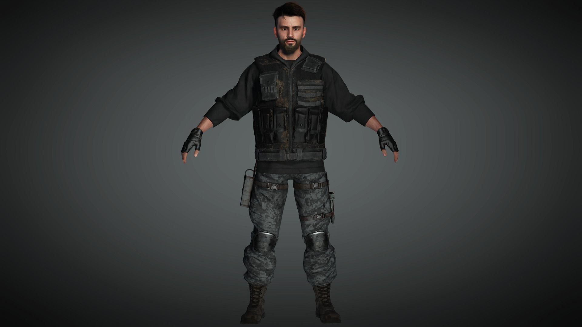 3D model AAA Military Male Character 03 VR / AR / low-poly rigged ...