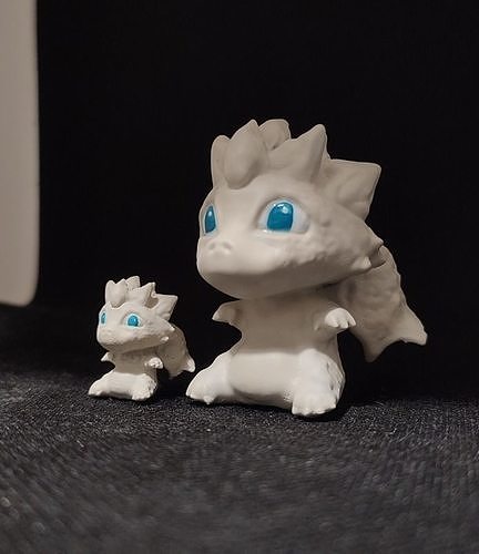 drake chibi cute white dragon blue eyes 3D model | CGTrader