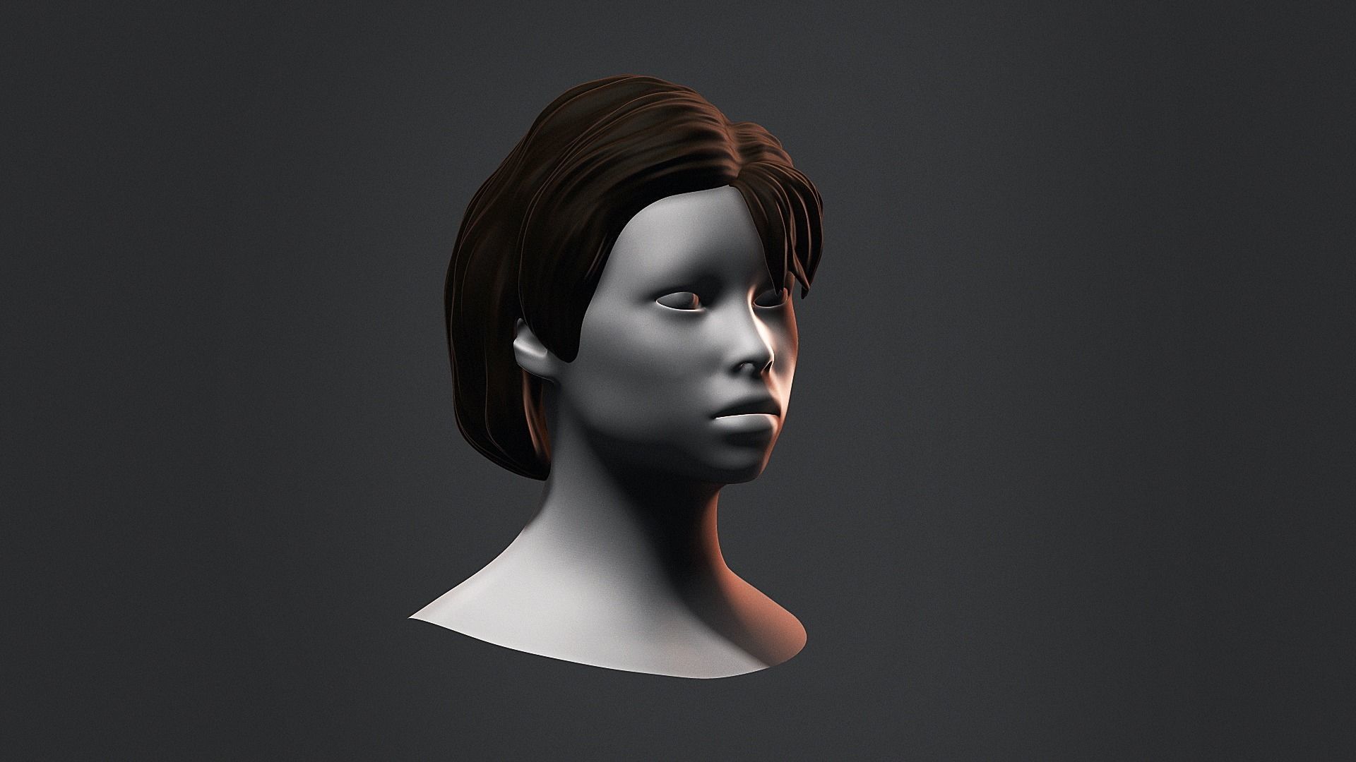 3D model Hair - Low Poly Female Hairstyle Kitbash VR / AR / low-poly ...