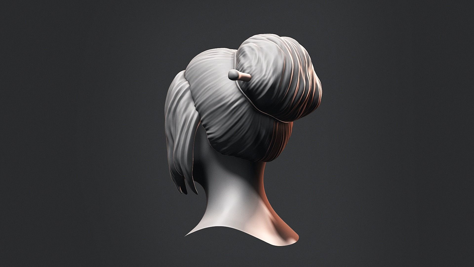 3D model Hair - Low Poly Female Hairstyle Kitbash VR / AR / low-poly ...