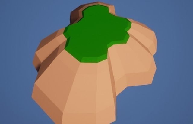 Low poly Isle island with leaf 3D model | CGTrader