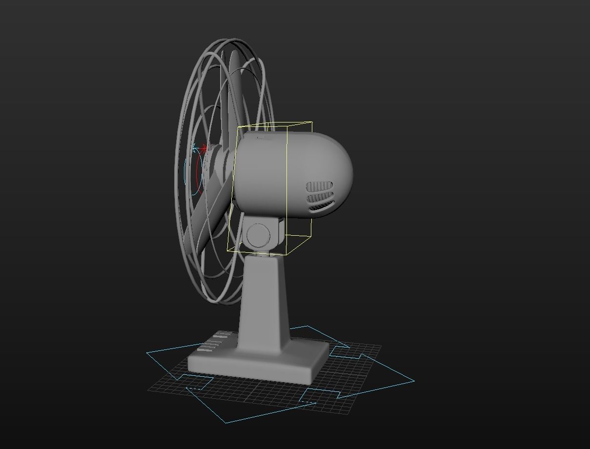 3D model Industrial Fan - Rigged - Futuristic - Retro VR / AR / low ...