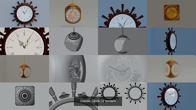 Classic Clock 3D Model Collection | CGTrader