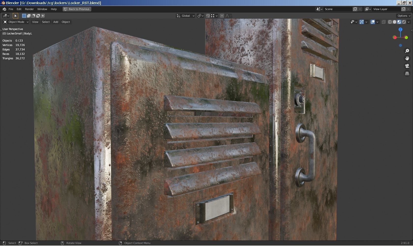 Two rigged lockers for a gym school workplace 3D model rigged | CGTrader