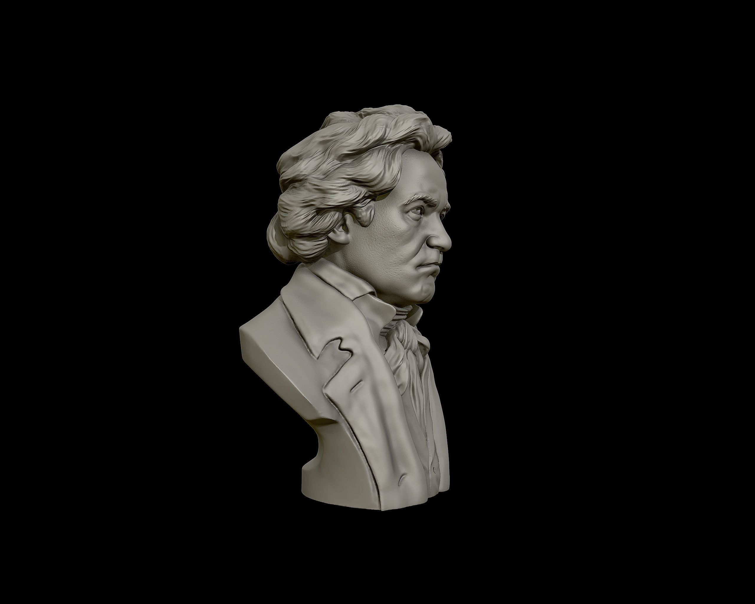 Ludwig van Beethoven portrait sculpture 3D model 3D printable | CGTrader