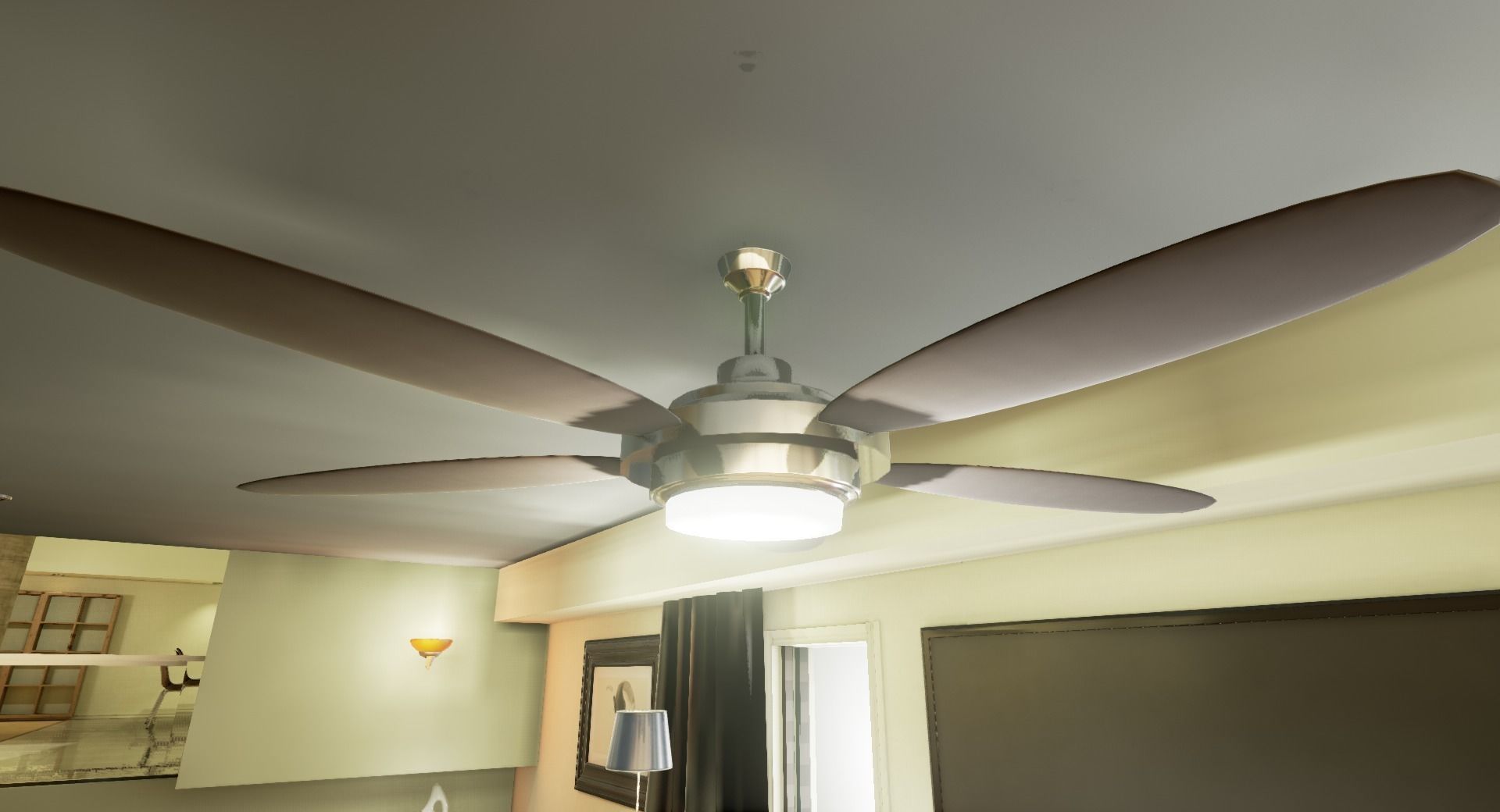 Simple Ceiling Fan free VR / AR / low-poly 3D model | CGTrader