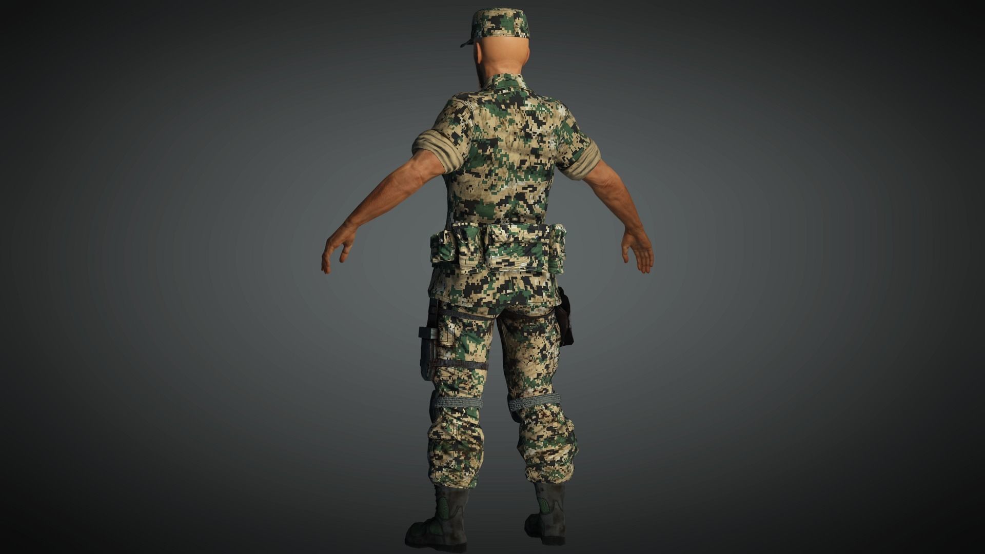 3D model AAA Military Male Character 07 VR / AR / low-poly rigged ...