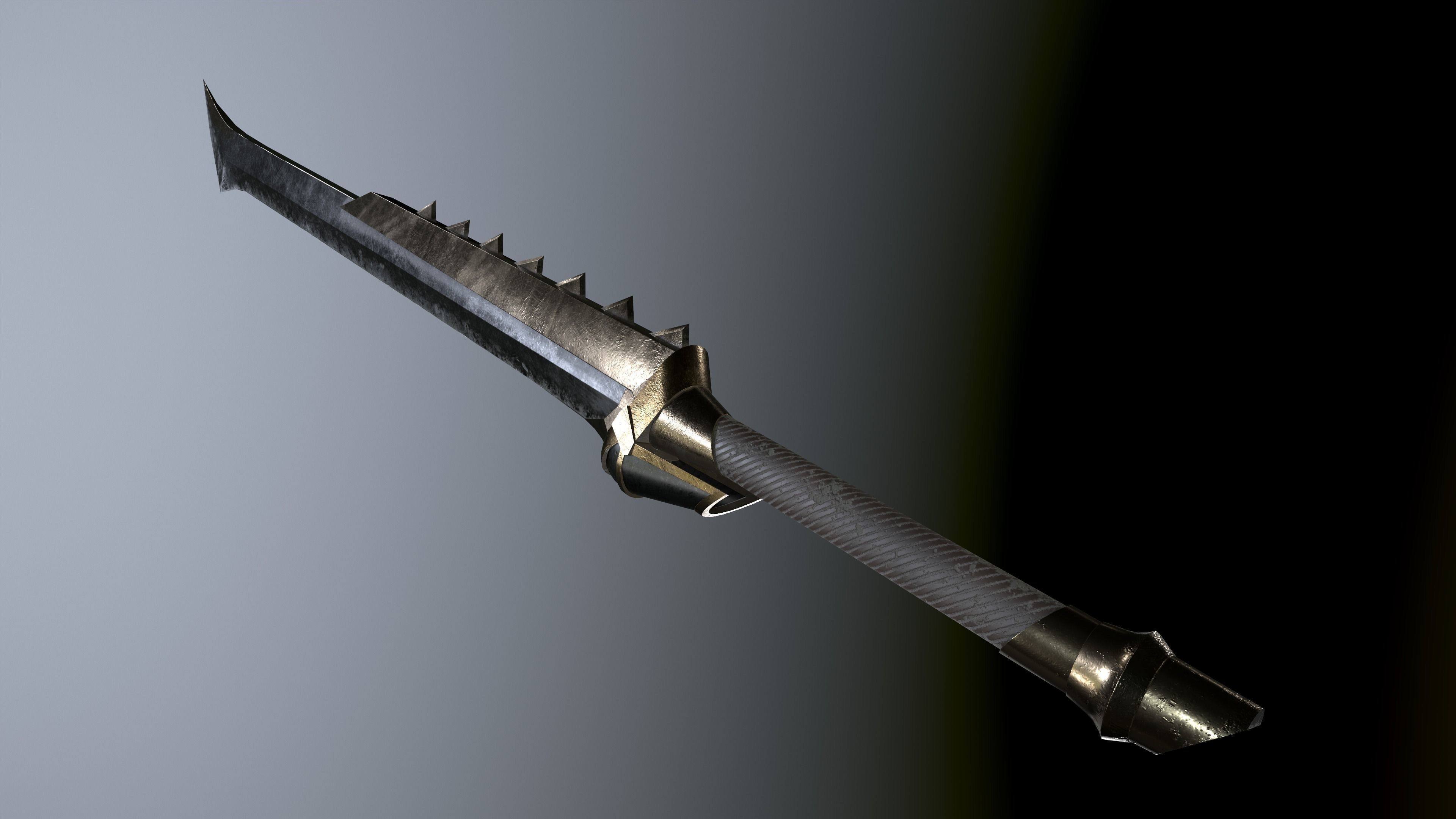 3D model Serrated sword game ready VR / AR / low-poly | CGTrader