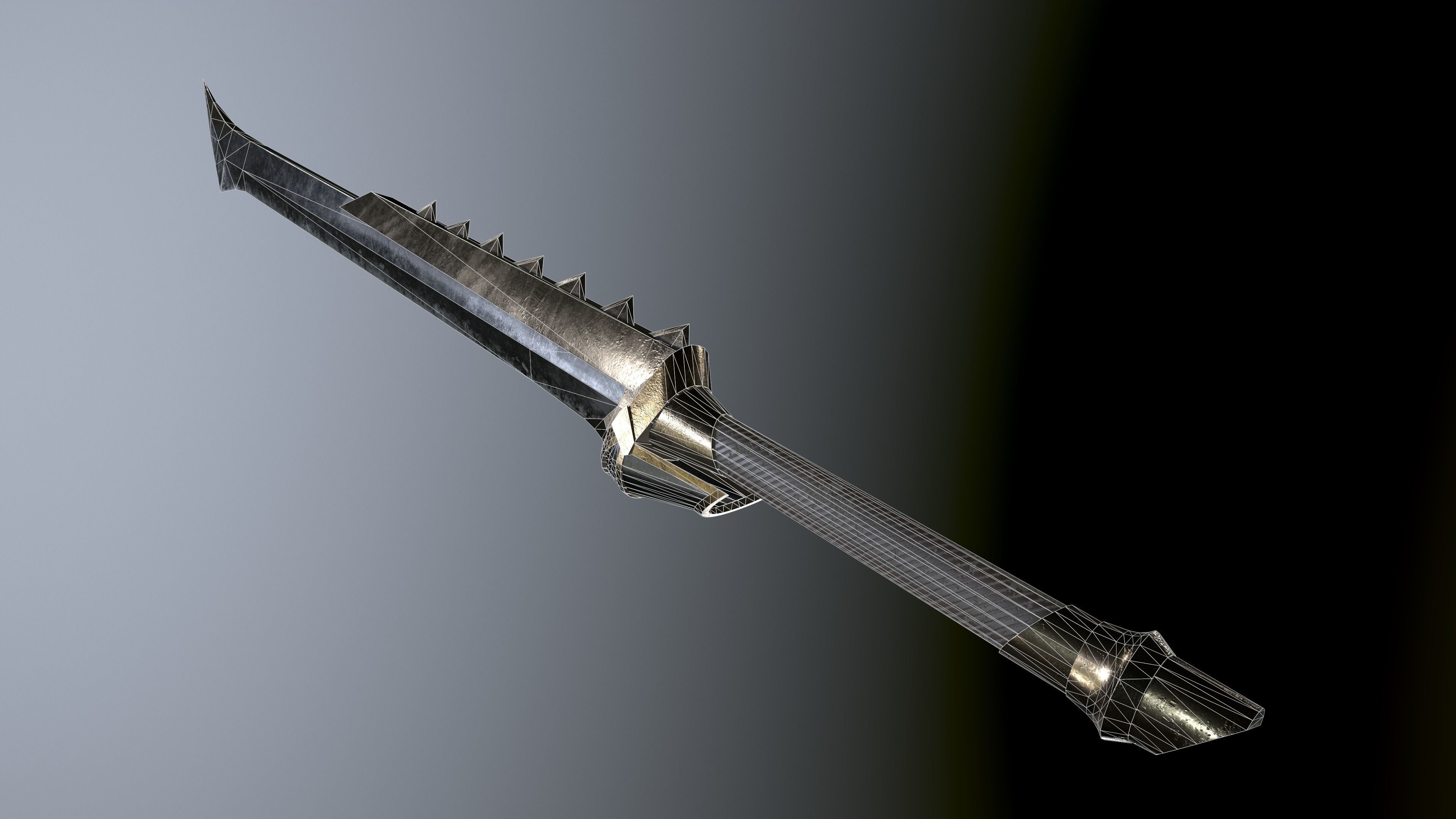 3D model Serrated sword game ready VR / AR / low-poly | CGTrader