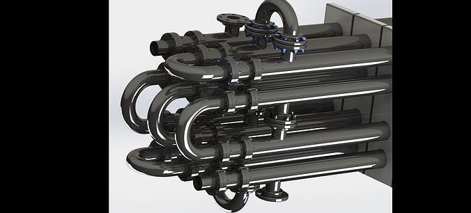 Double Pipe Heat Exchanger HAIRPIN 3D model | CGTrader