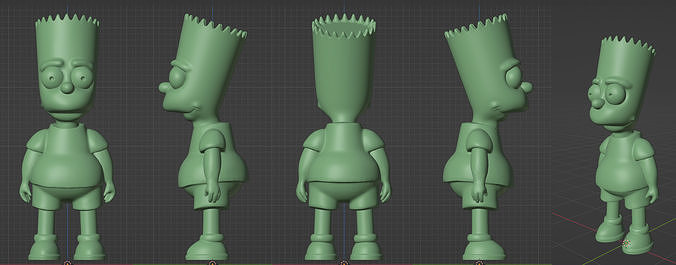 Bart Simpson 3D model 3D printable | CGTrader