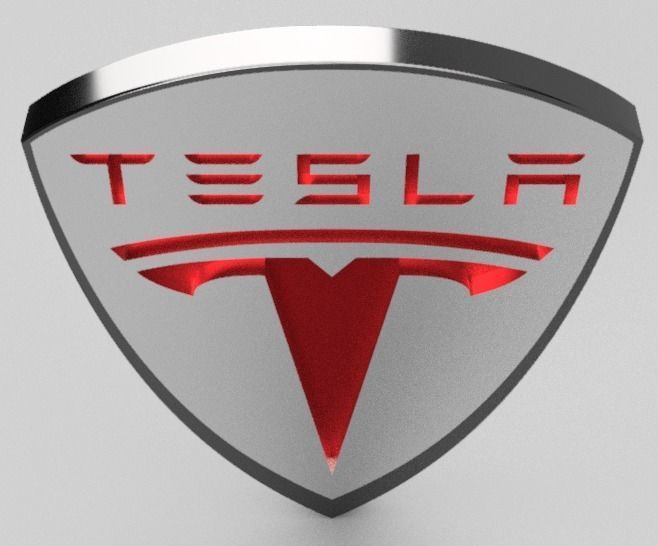 Tesla 3d logo 2 3D model | CGTrader