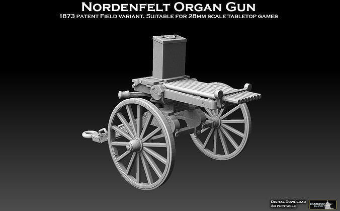 Nordenfelt Organ Gun 3D model 3D printable | CGTrader