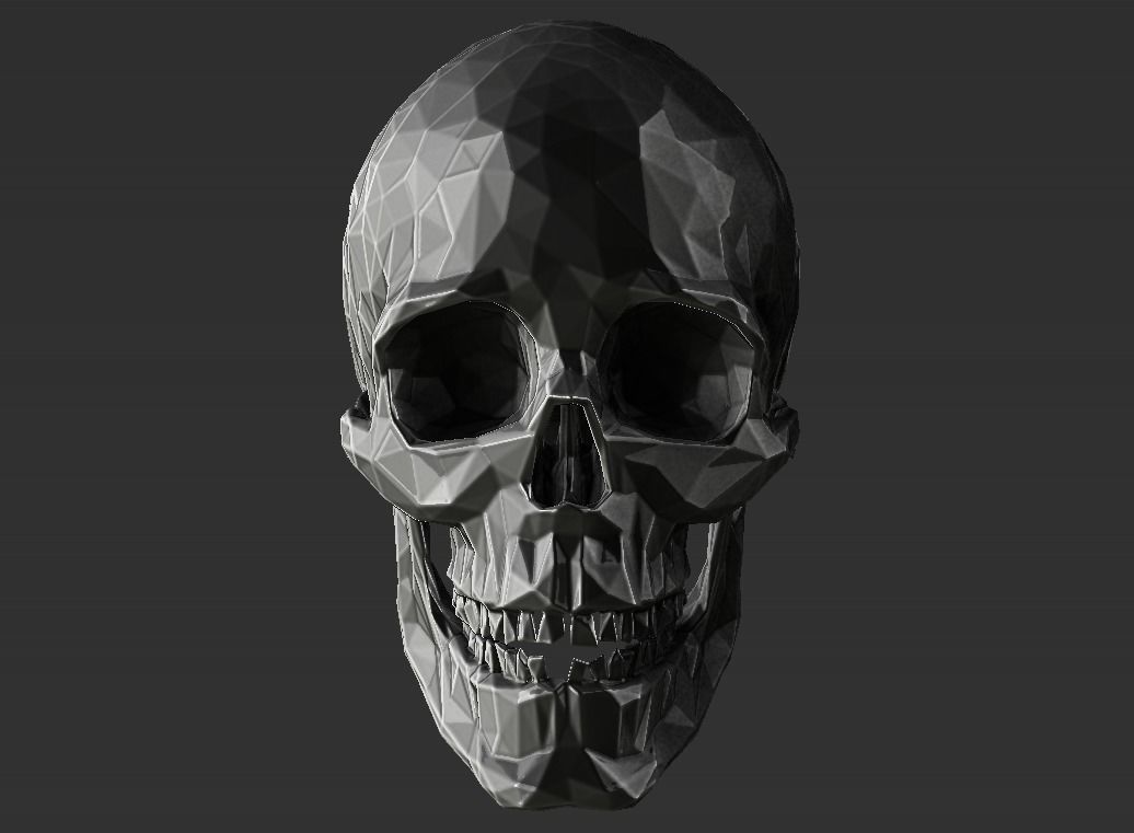 Polygonal skull low-poly for print 3D model 3D printable | CGTrader